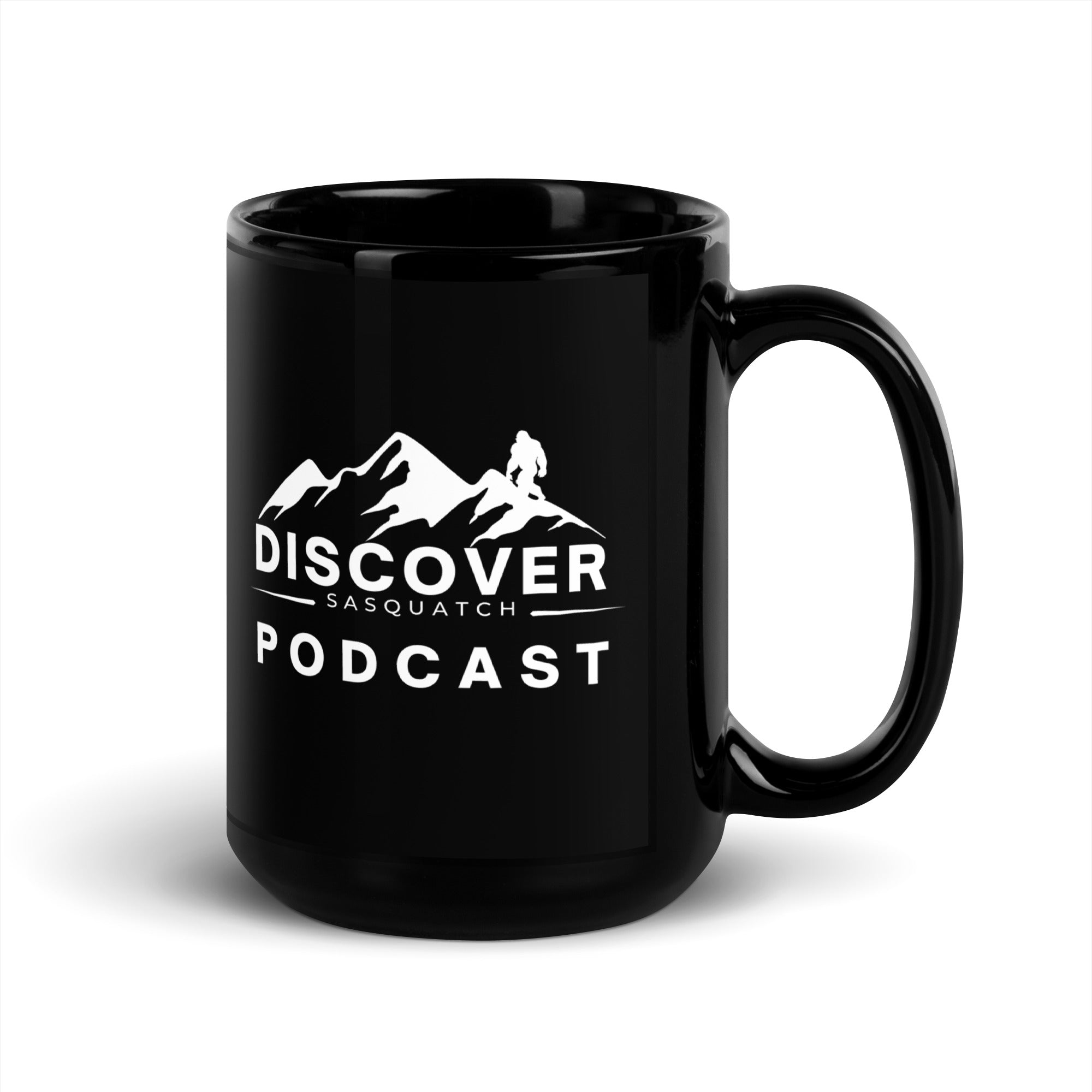 Discover Sasquatch Podcast Black Glossy Mug – Hangar1publishing